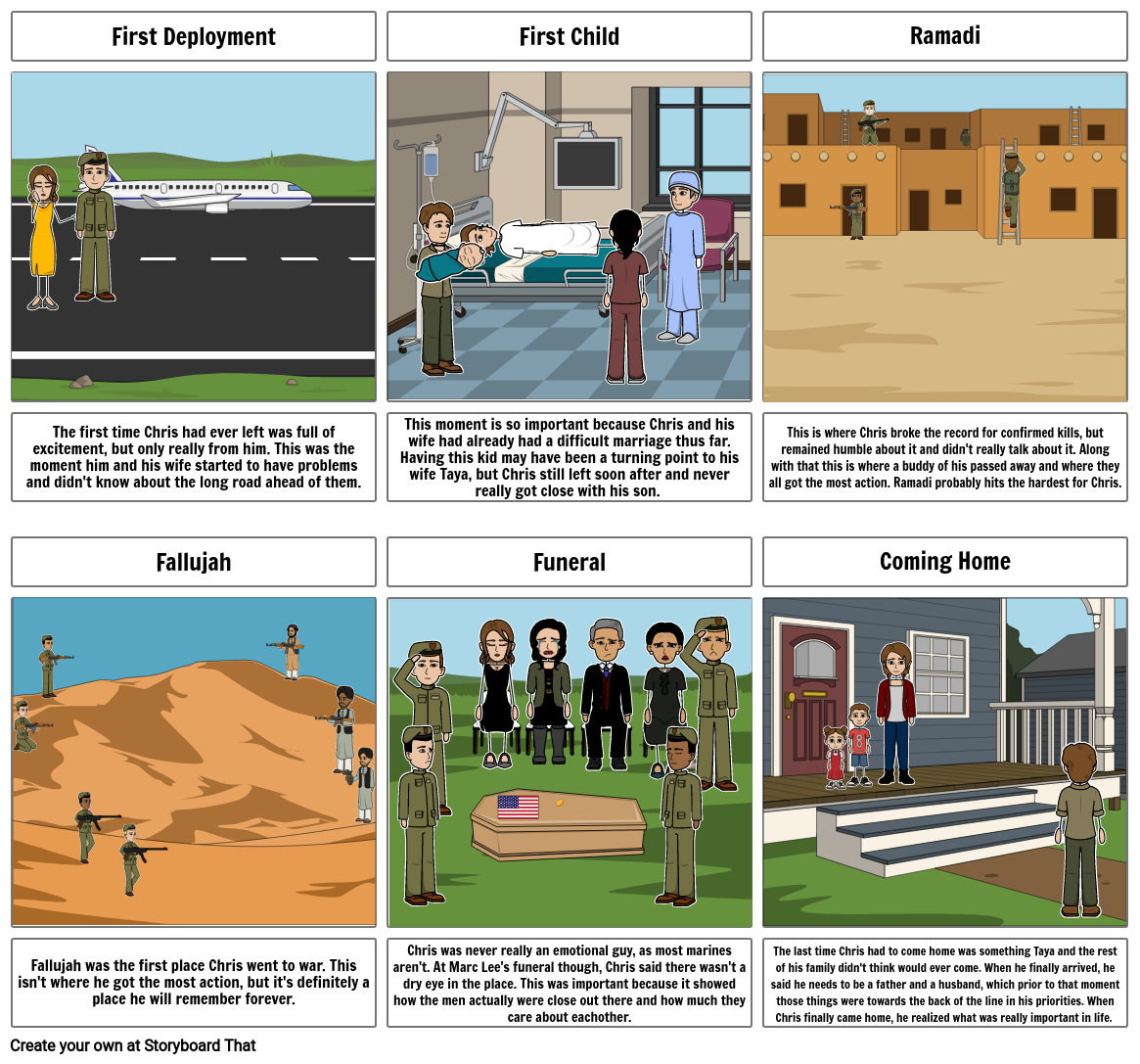 American Sniper Storyboard por madisoneffertz