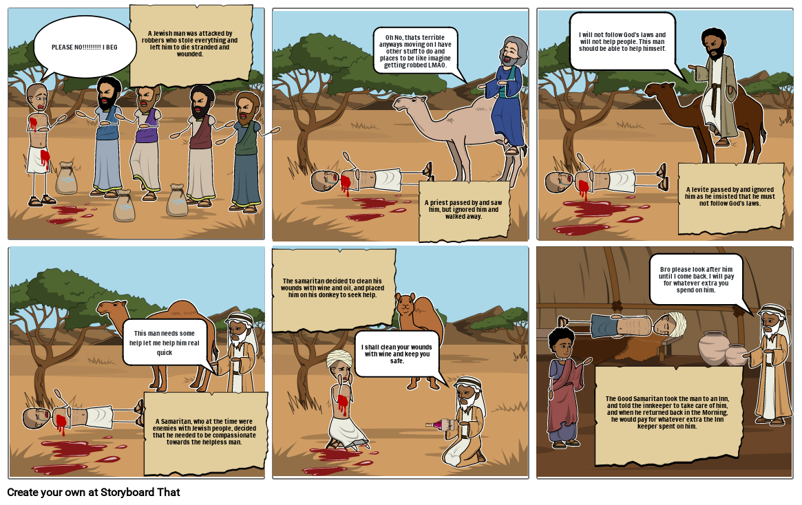 The story of the good samaritian Storyboard por malikstewart