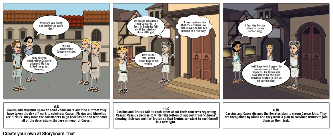 Quotthe Tragedy Of Julius Caesarquot Comic Strip Storyboard