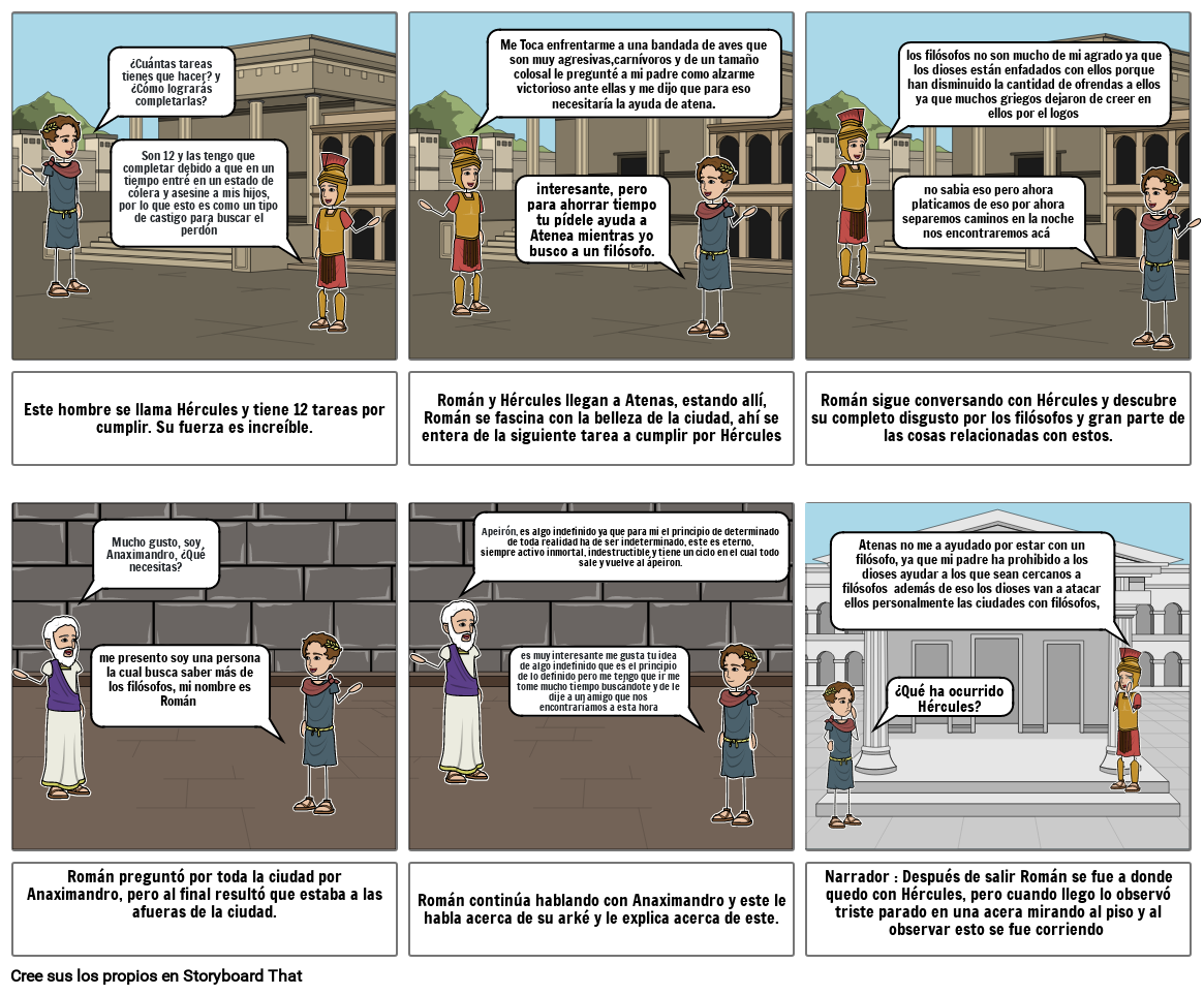 Una historia jamás contada de Hércules Storyboard