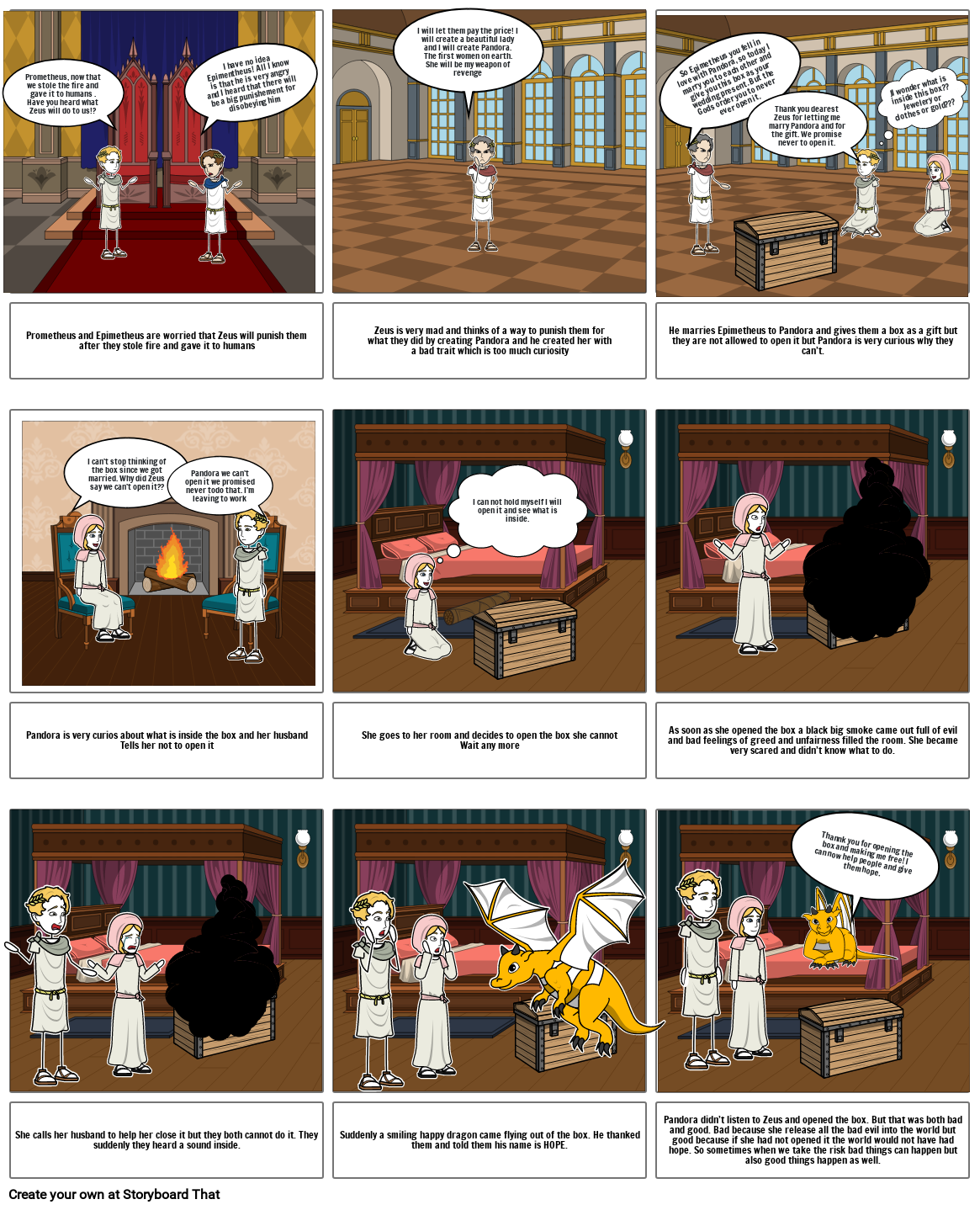 Greek Myths: Pandora’s Box Storyboard par marwa92459