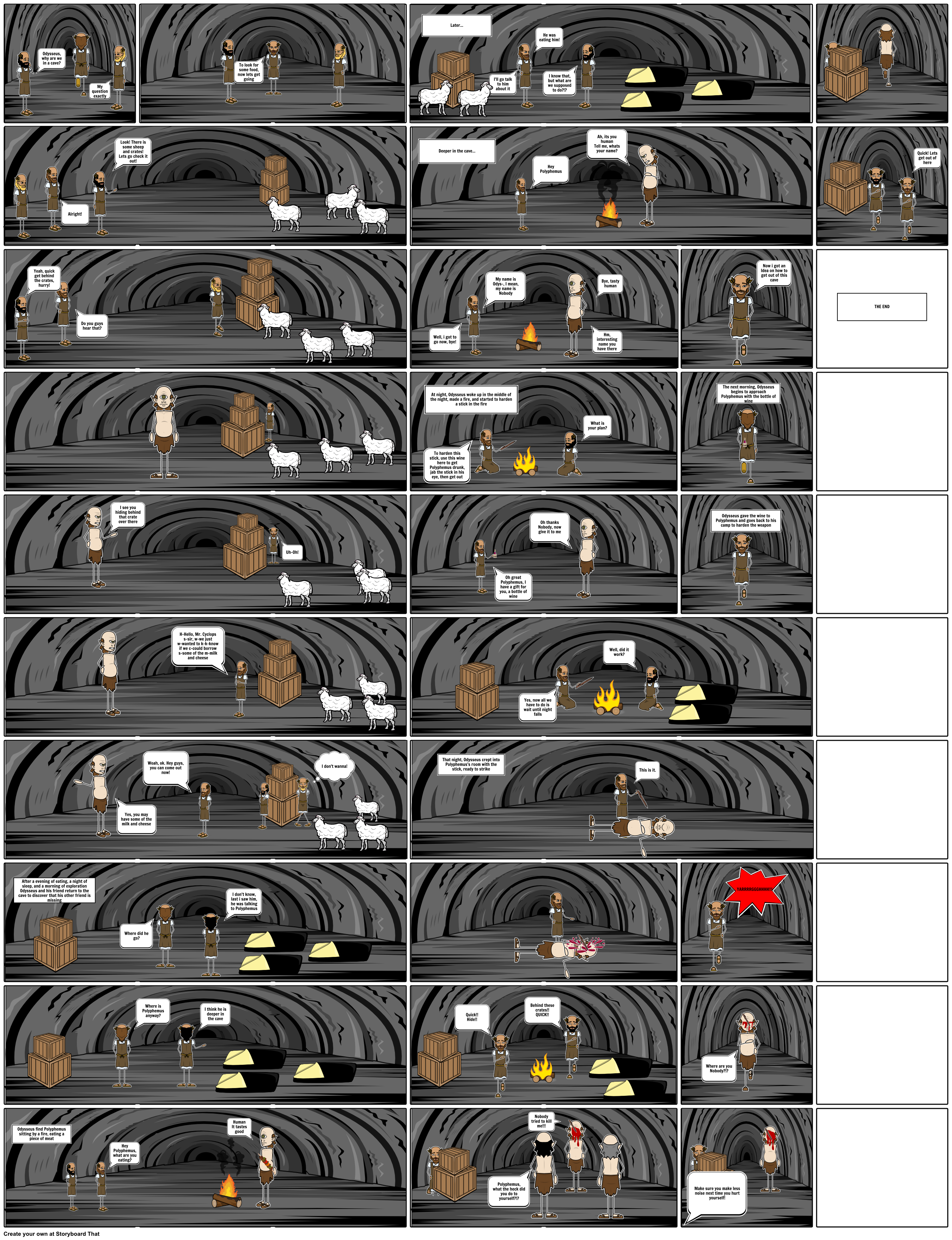 The Odyssey Cyclops Comic Storyboard by mccoden