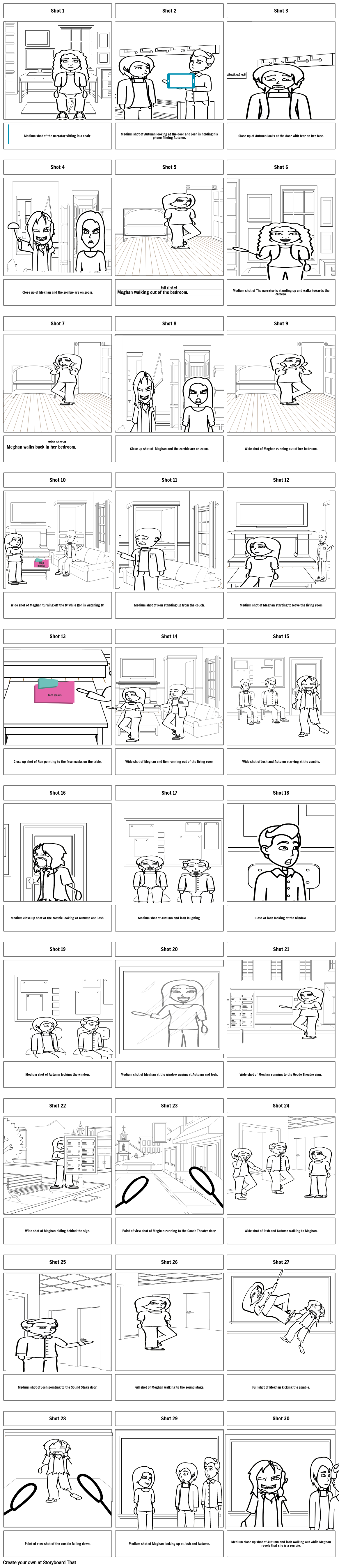 Zombie break in 2 Storyboard par megcart7