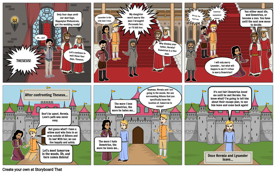 A Midsummer Night's Dream - Act 1 Scene 1 Storyboard