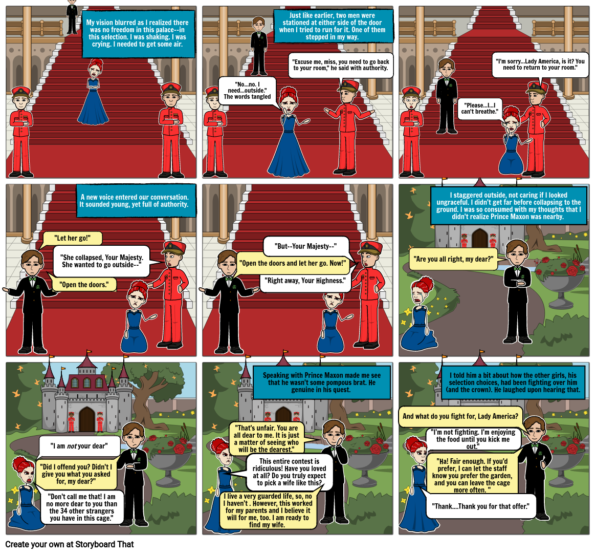 The Selection - 9-panel Comic Strip Storyboard
