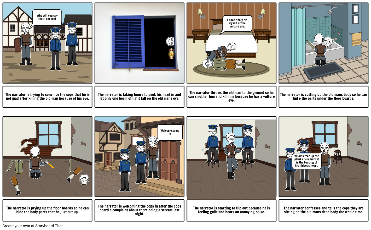 tell tale heart Storyboard par millerman1217
