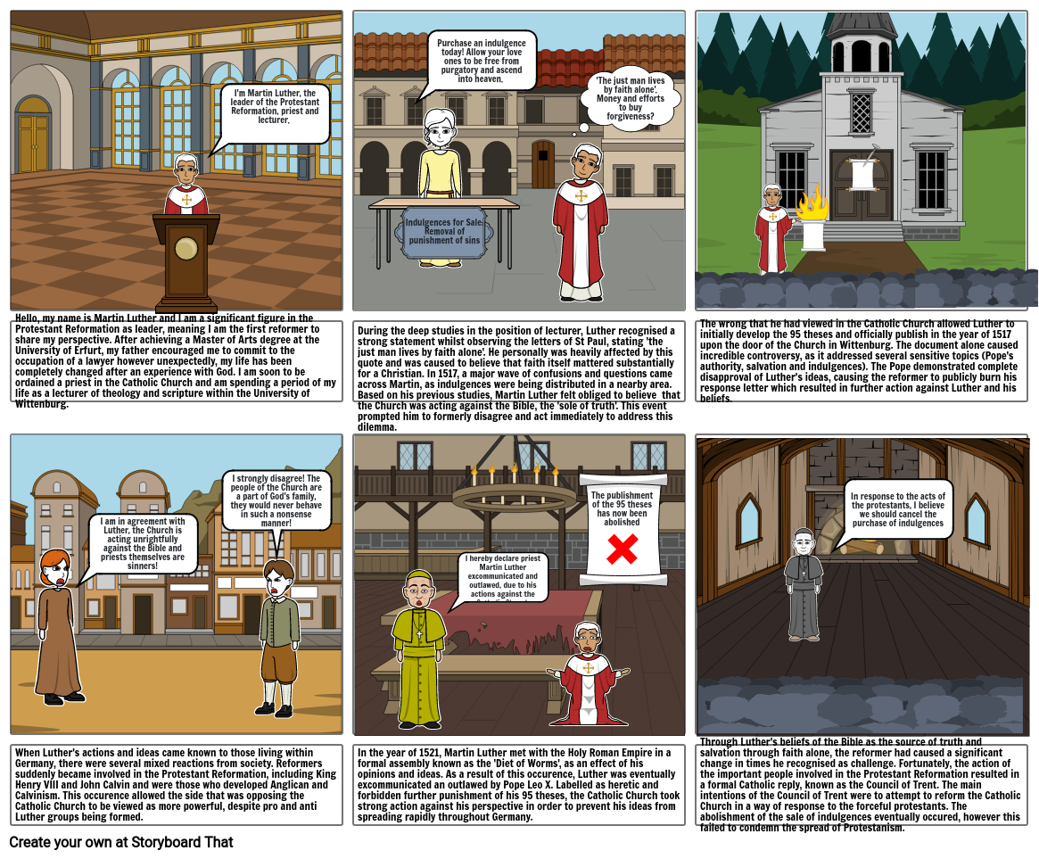 The Protestant Reformation Storyboard por mkaras5