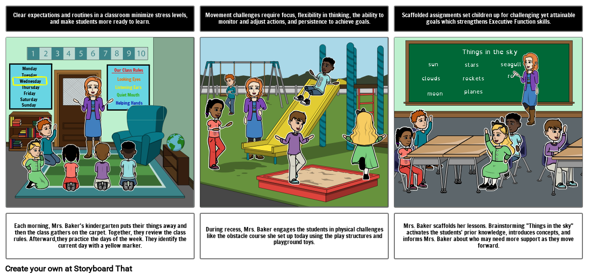 A Day in Mrs. Baker's EF Classroom Storyboard par mkyne