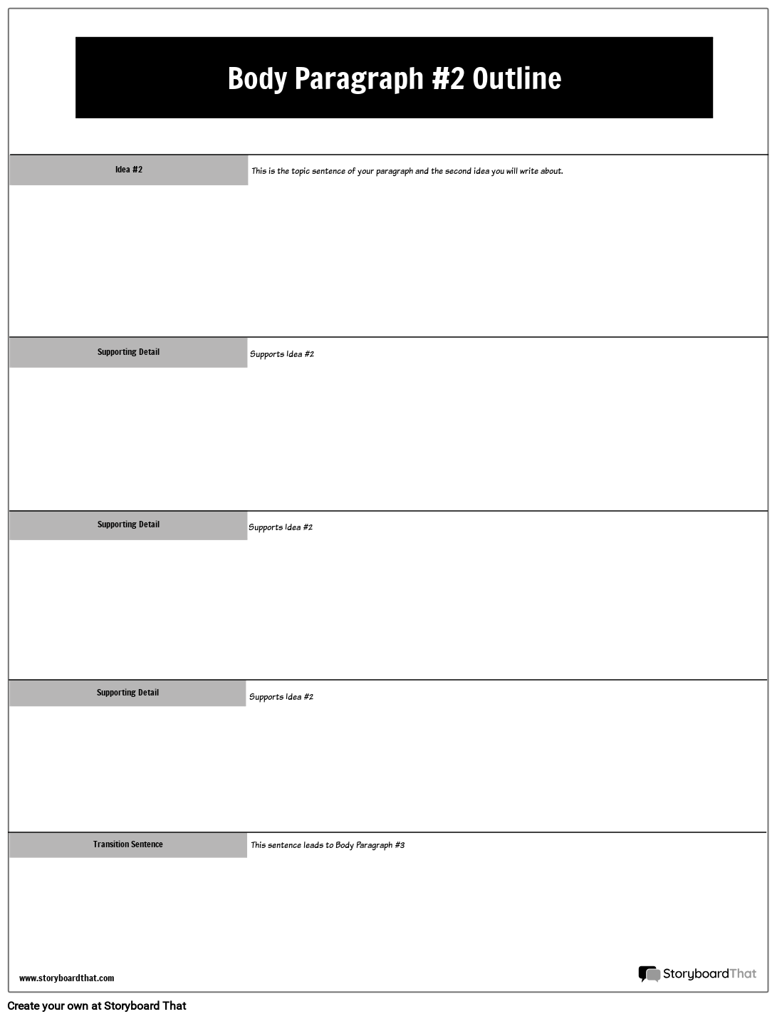 Body Paragraph 2 Outline Storyboard By Mkyne