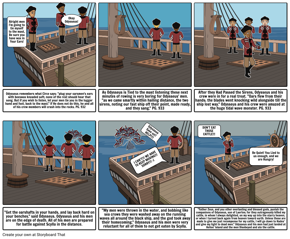 The Odyssey Story Board Storyboard by mmcq123