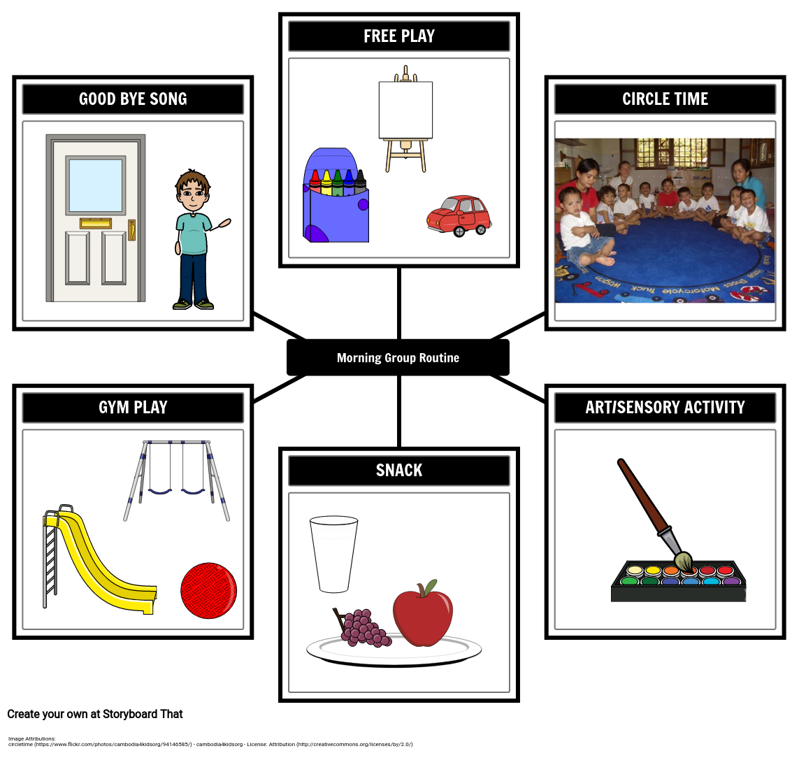 Morning Group Routine Storyboard by monshari
