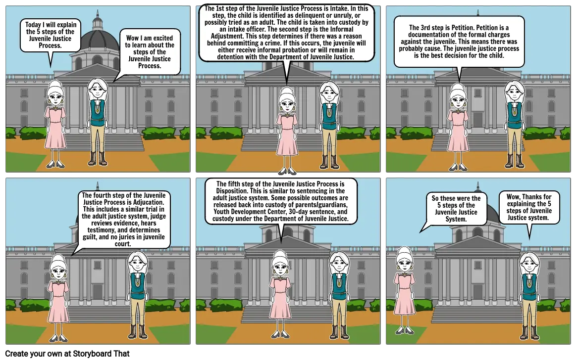 Steps Of The Juvenile Justice Process Storyboard