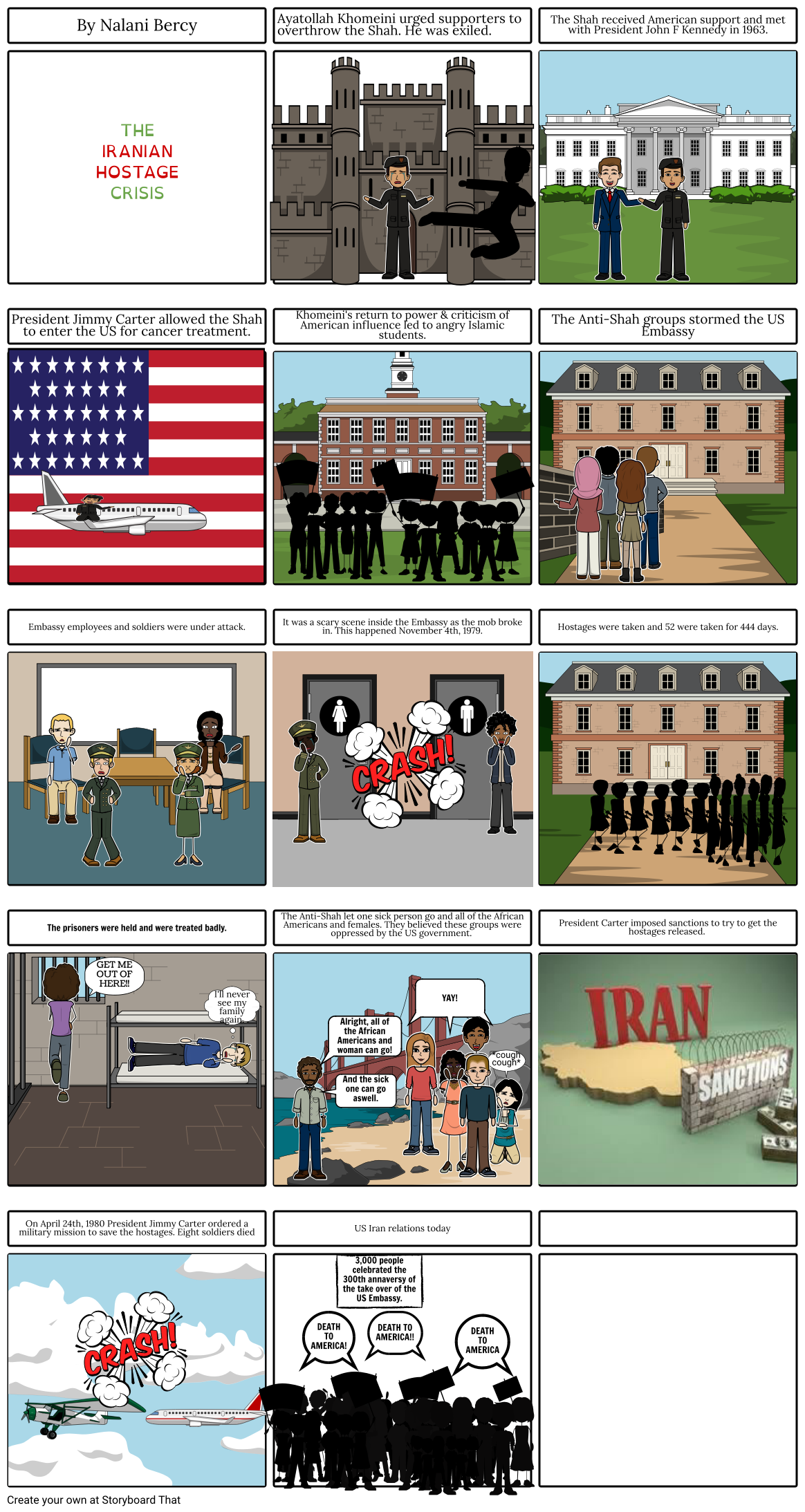 The Iranin Hostage Crisis Storyboard por nalanibercy