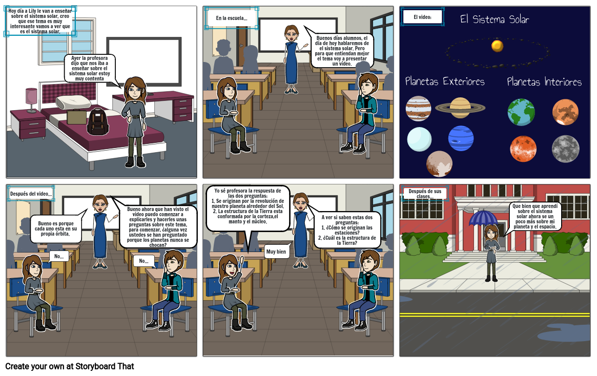 El sistema solar Storyboard by natalia7658