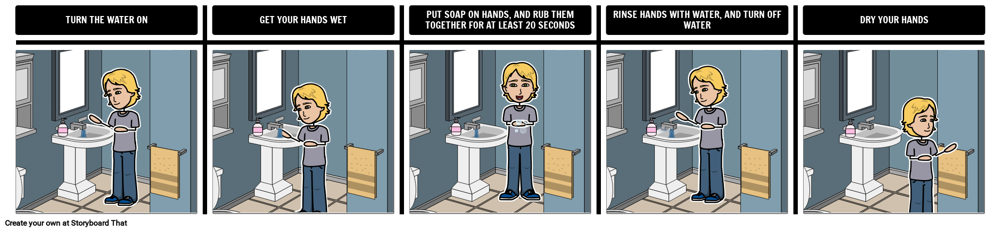 Editable Washing Hands Social Story | Daily Living Skills Checklist