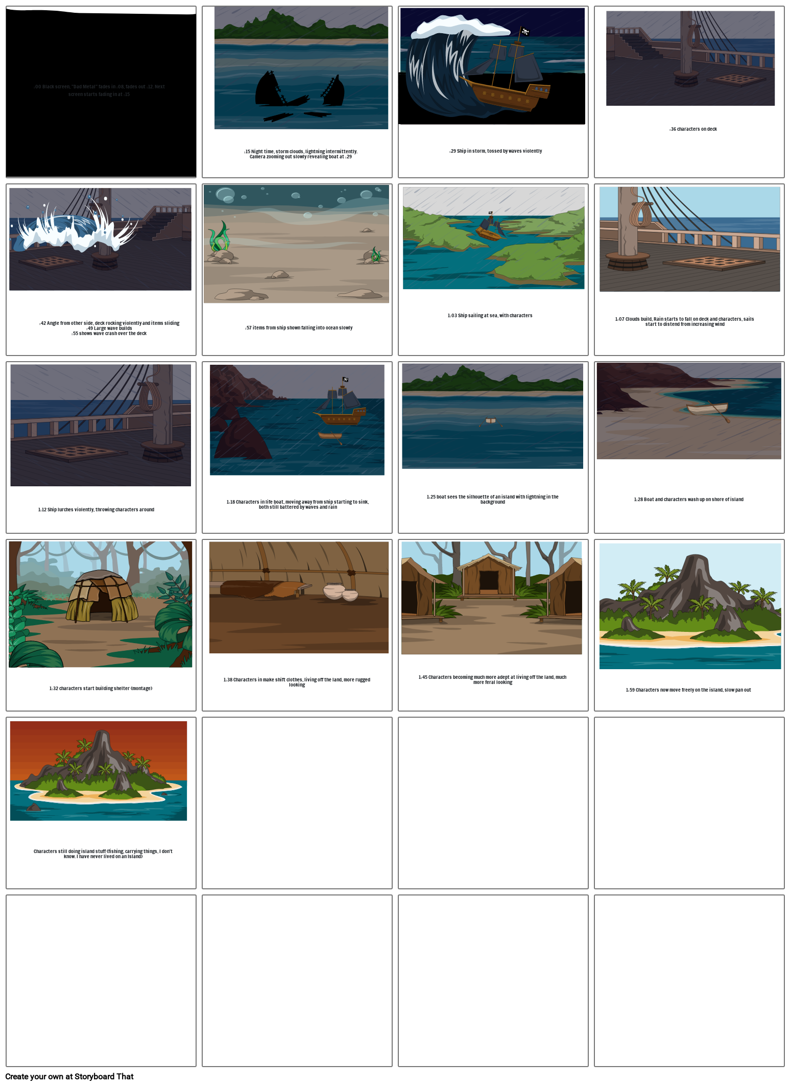 Castaways Storyboard Storyboard par newamerikangospel