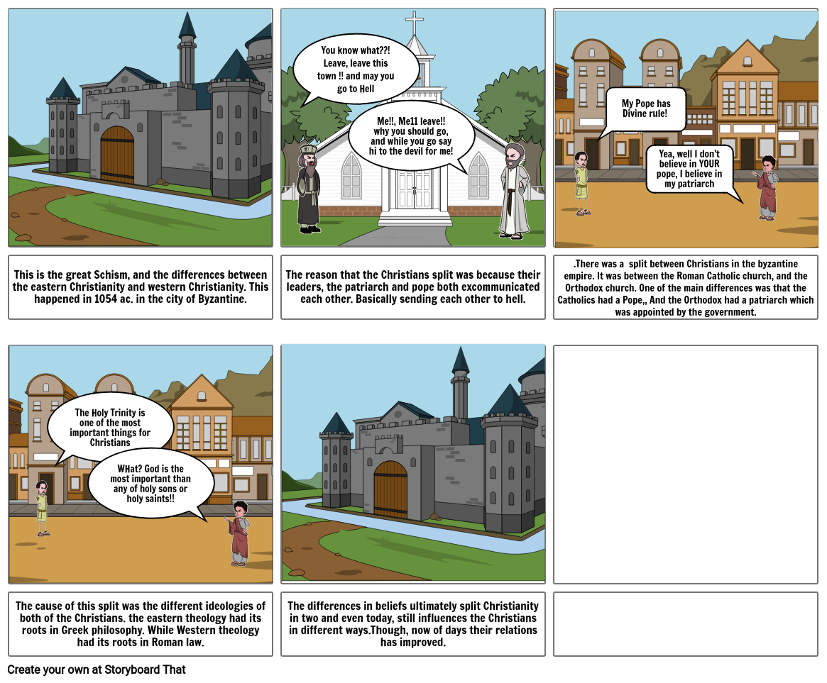 Byzantine empire great schism Storyboard by nk75520