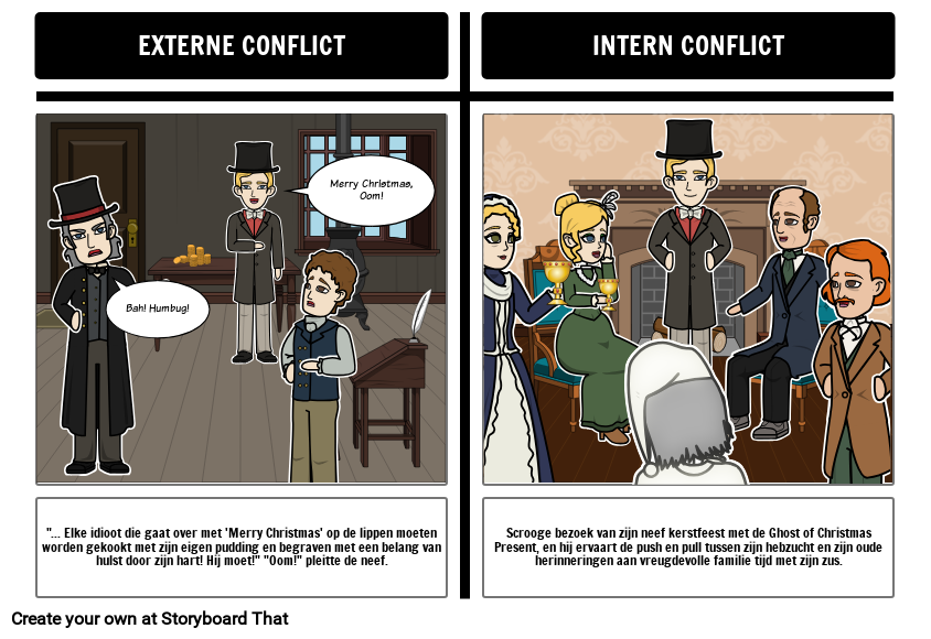 A Christmas Carol Literair conflict Storyboard