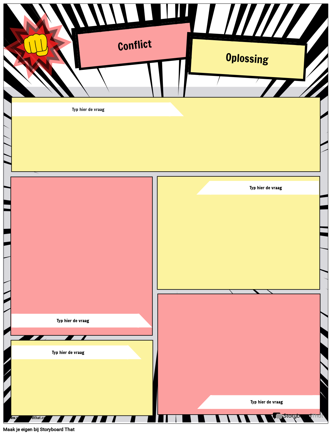 Afdrukbaar Werkblad Voor Conflictoplossing Storyboard