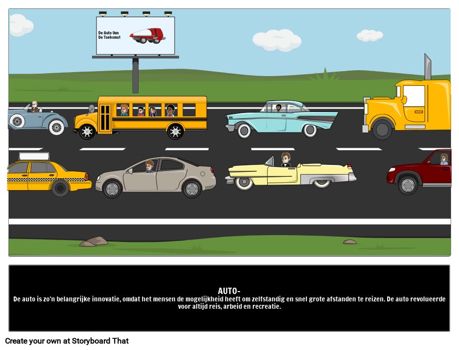 Uitvinding van Auto's Storyboard by nl-examples
