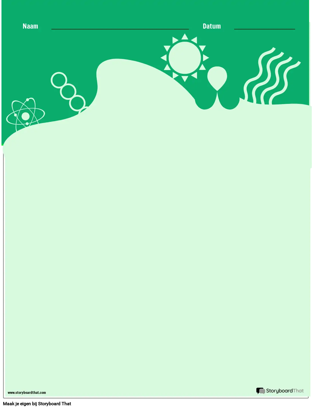 Blanco werkblad voor leraren Storyboard by nl-examples