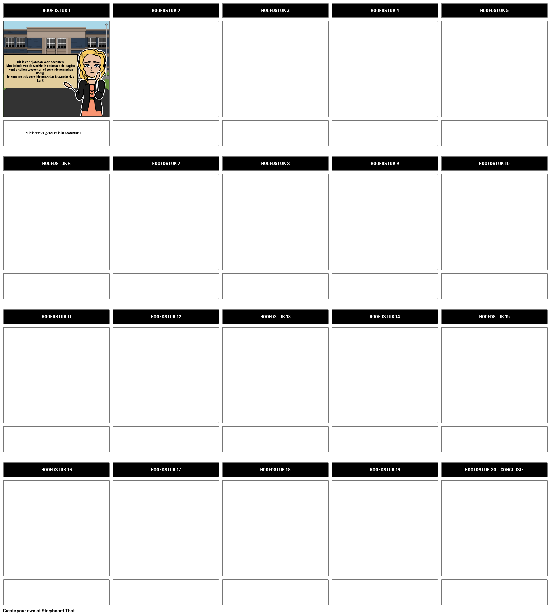 Chapter Recap Template Storyboard por nl-examples