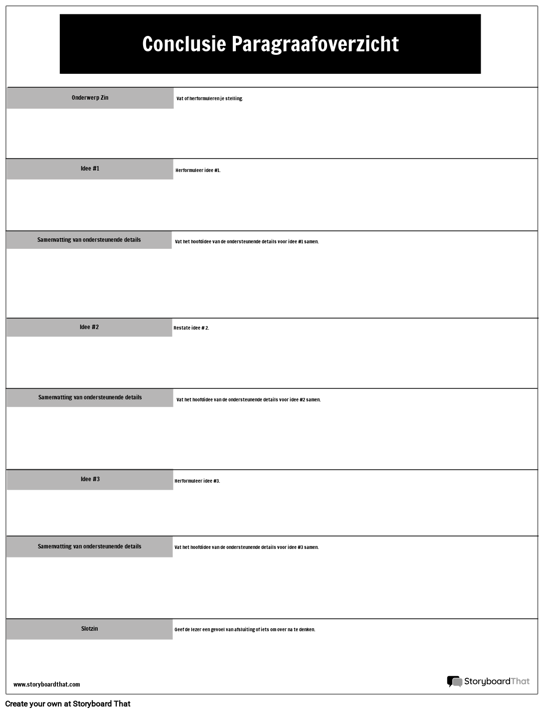 Conclusie Paragraaf Storyboard por nl-examples