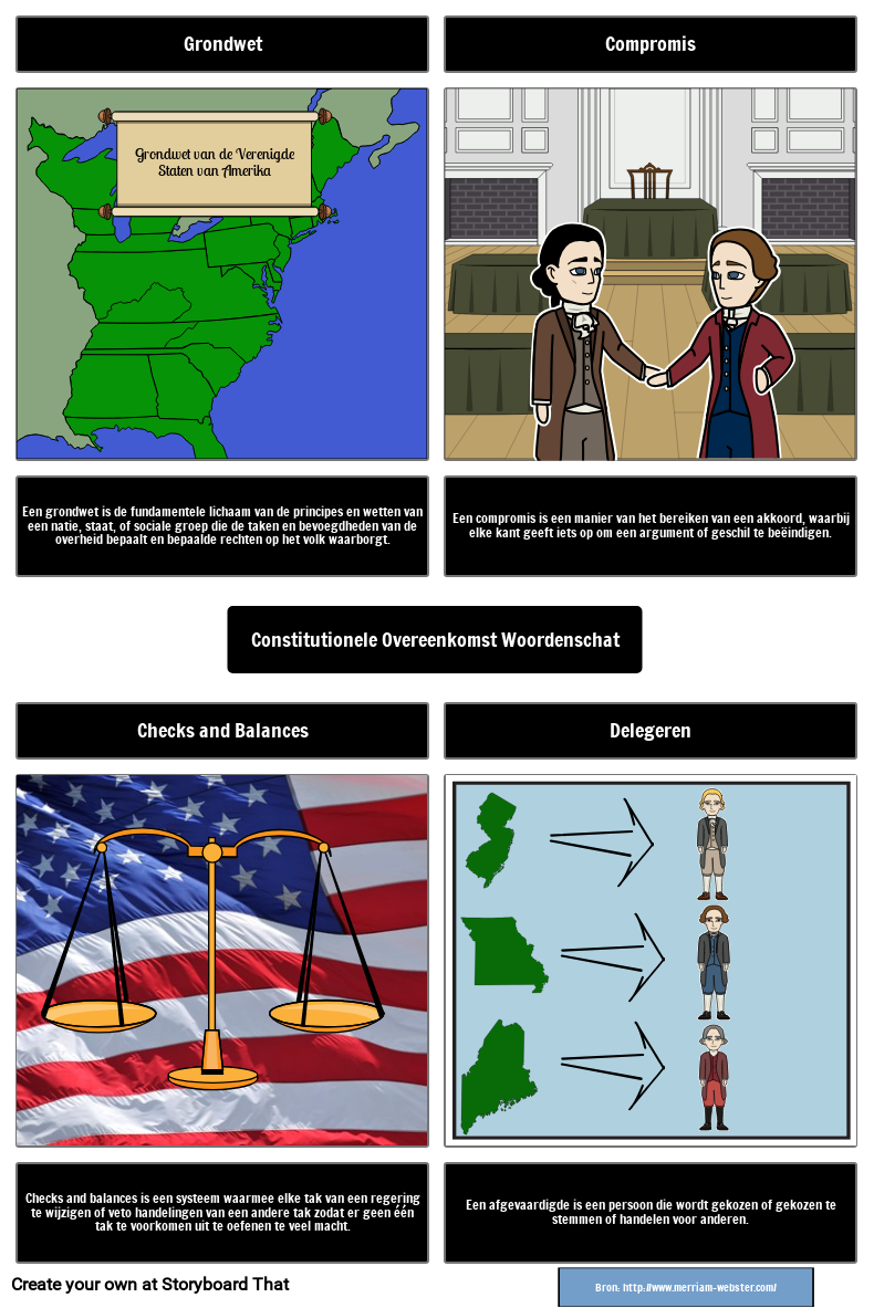 Constitutionele Overeenkomst Woordenschat Storyboard