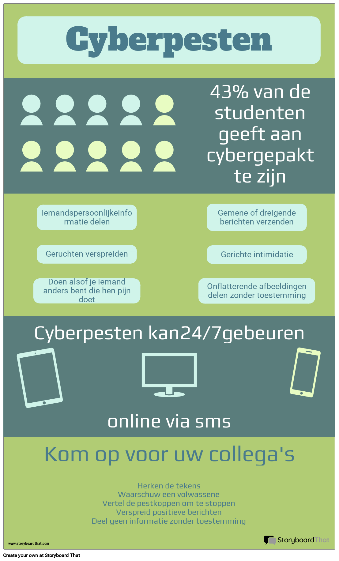 Cyberpesten Infographic Storyboard por nl-examples