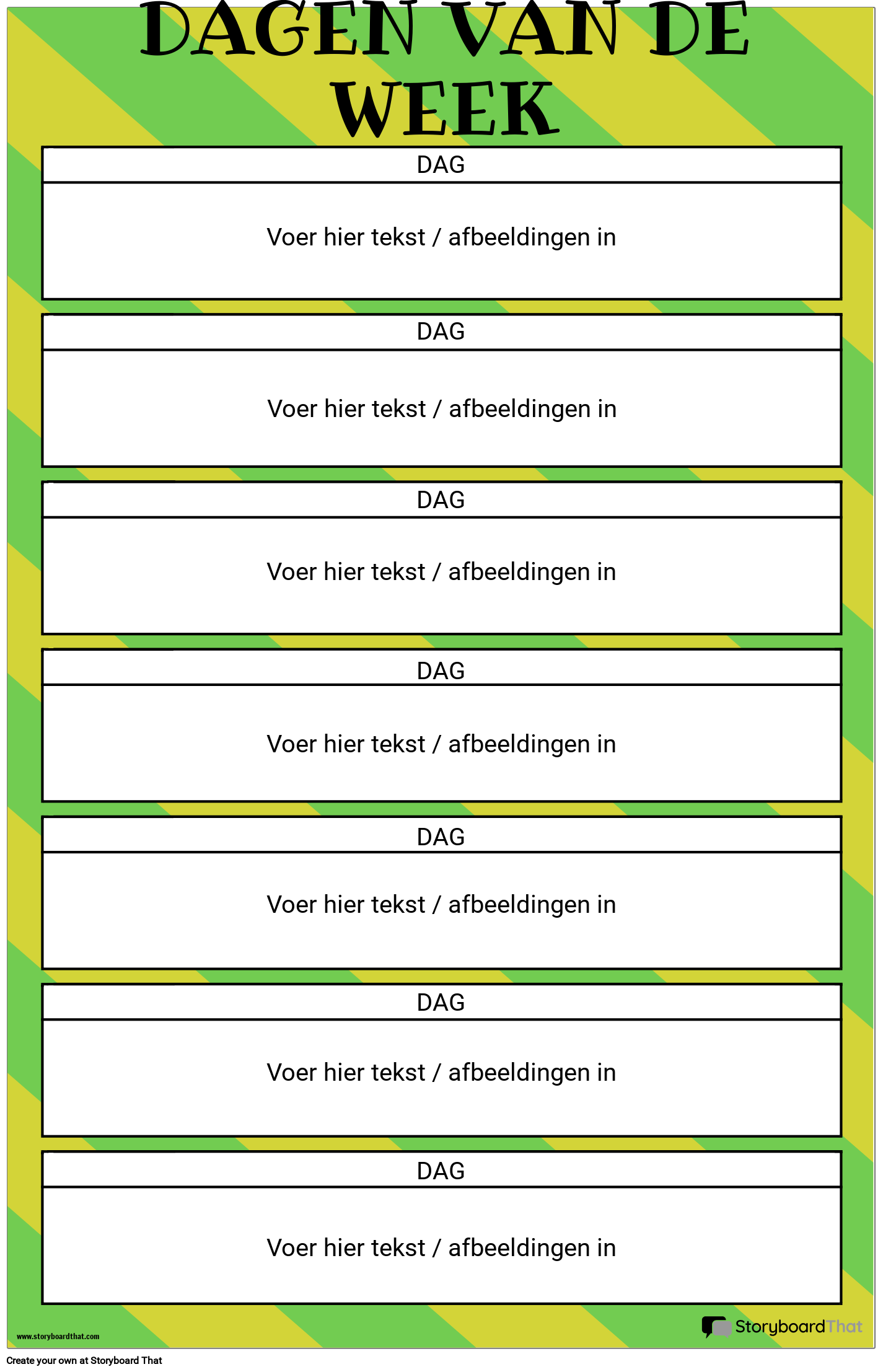 Dagen van de Week Routine Storyboard Door nl-examples