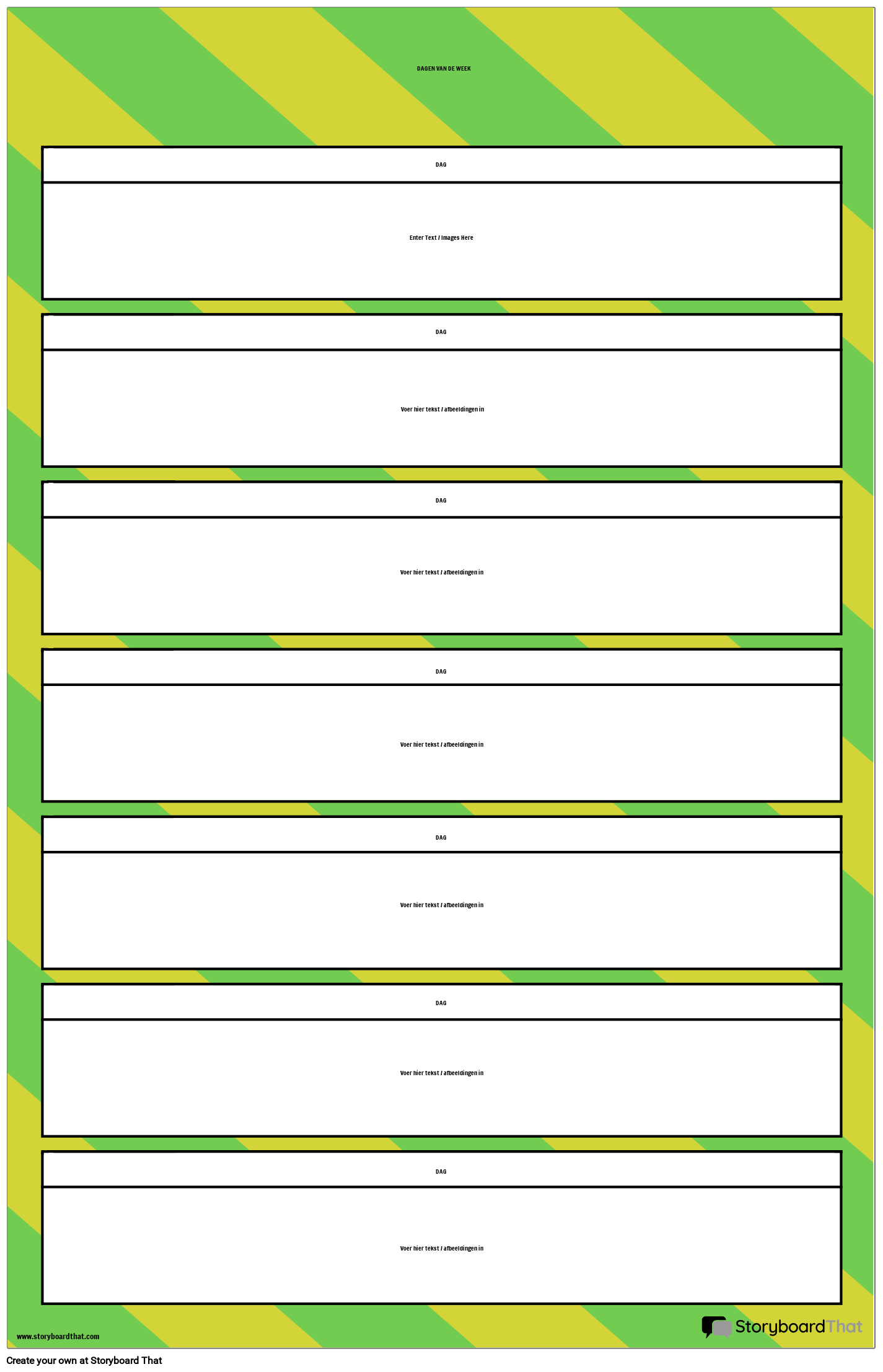 Dagen van de Weekroutine Storyboard Door nl-examples
