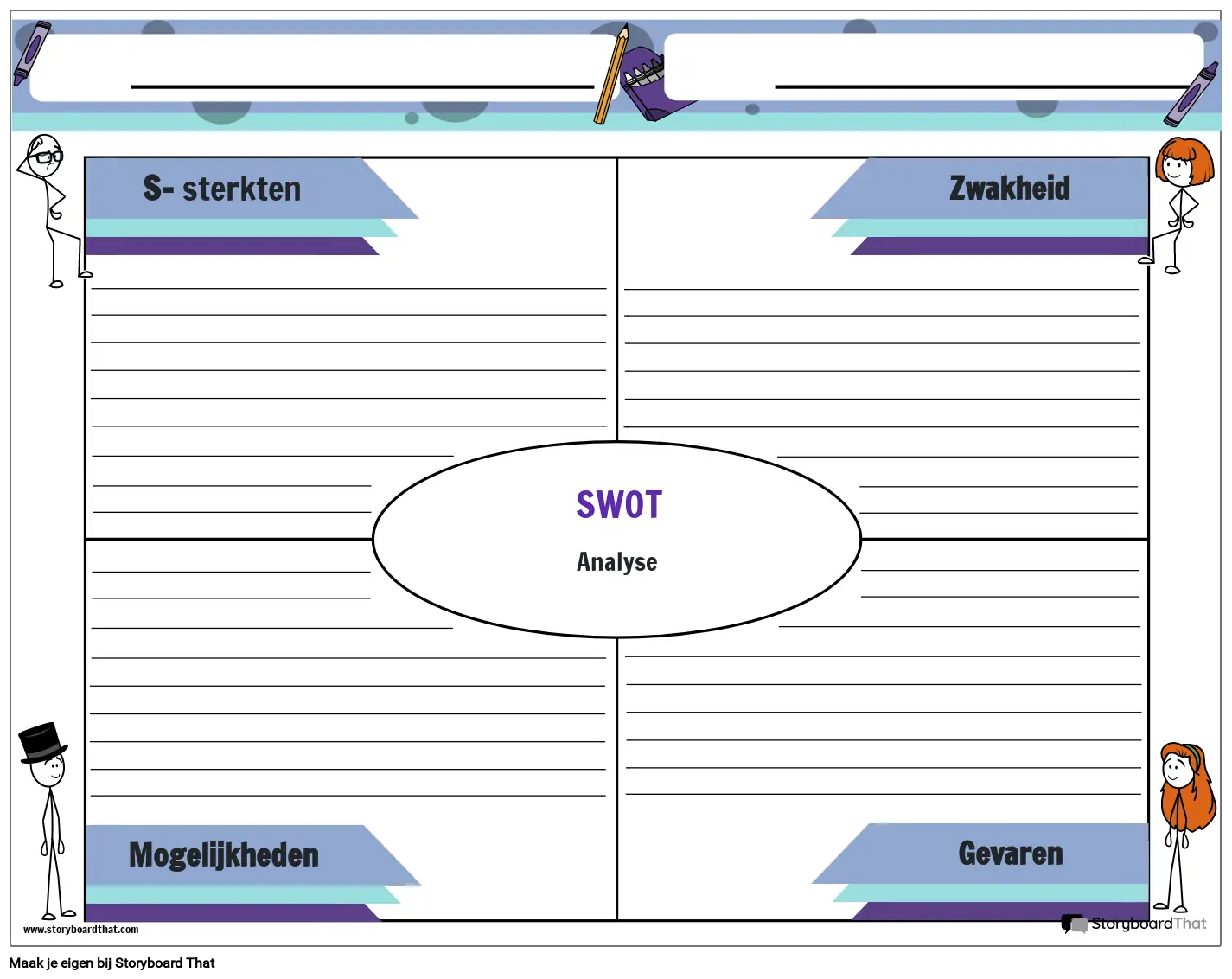 Eenvoudige Infographic SWOT-grafiek Storyboard