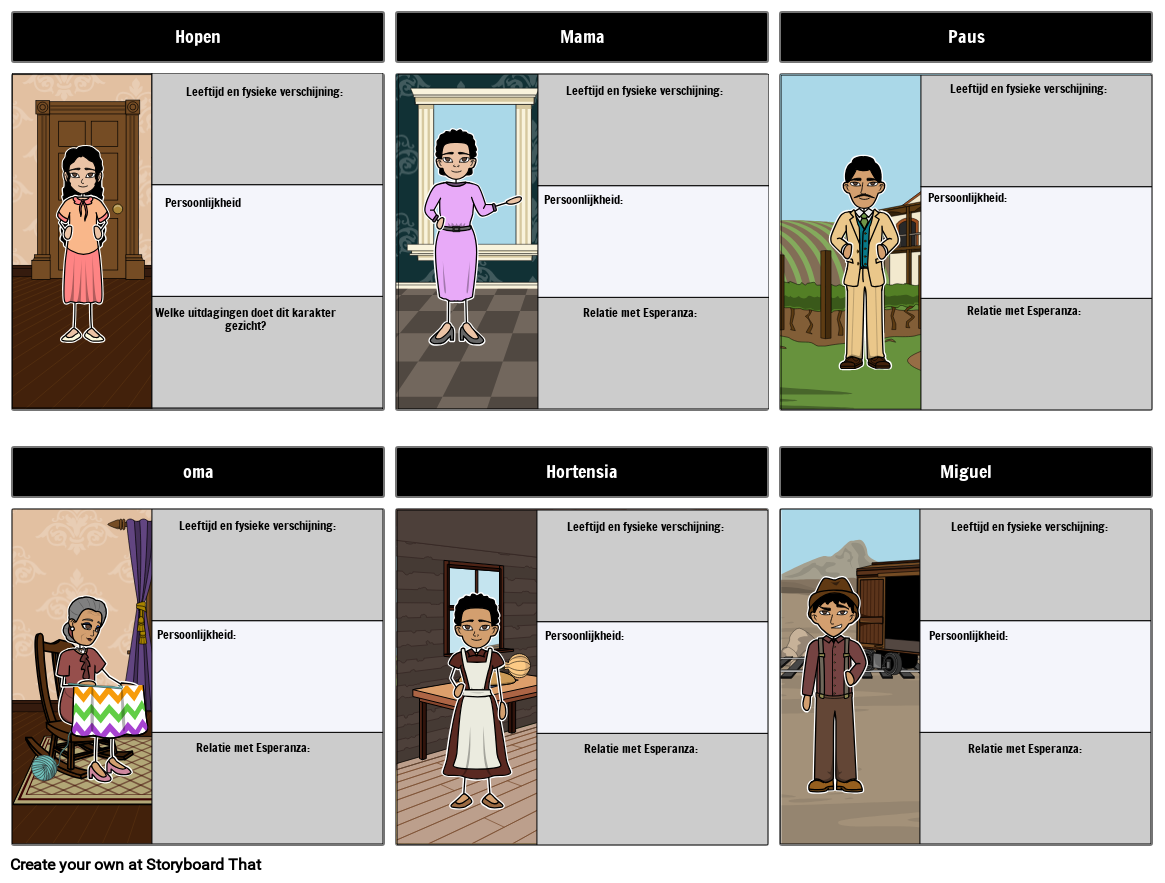Esperanza Rising Tekens القصة المصورة من قبل Nl Examples