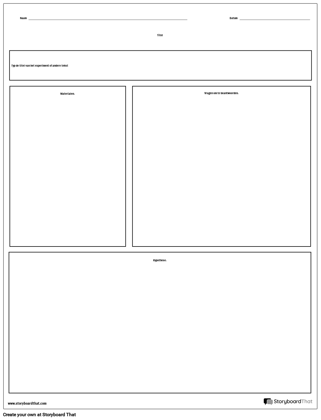 Experimentlabblad Generiek Storyboard By Nl Examples