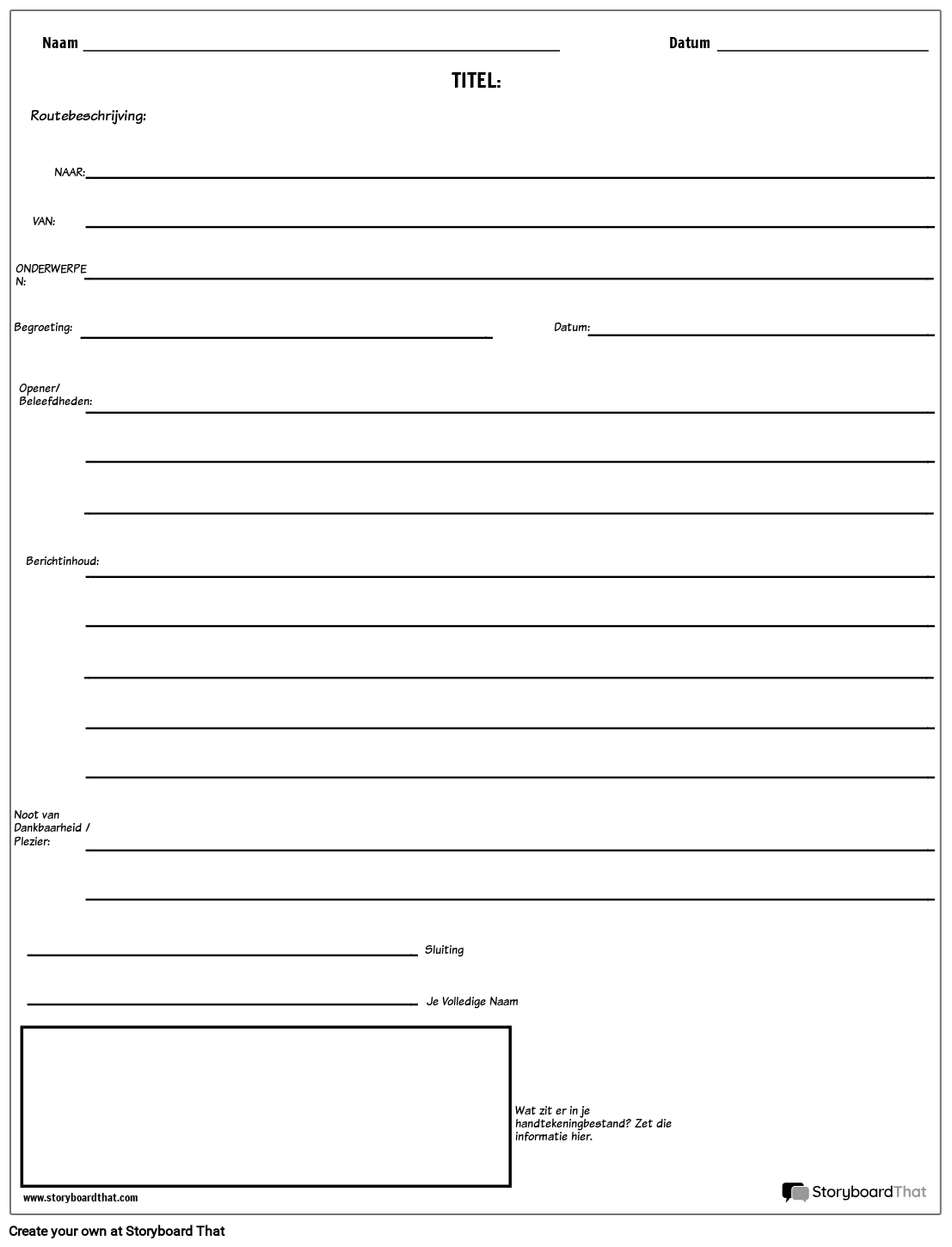 Formele E-mail 3 Storyboard by nl-examples