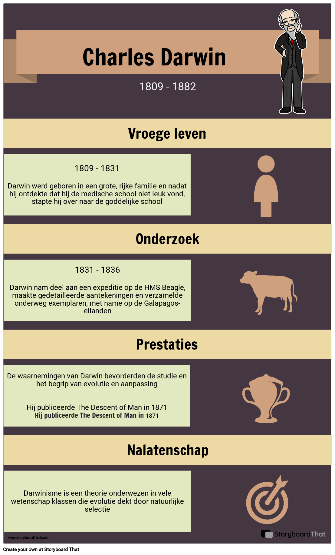 Geschiedenis Infographic Voorbeeld Storyboard av nl-examples