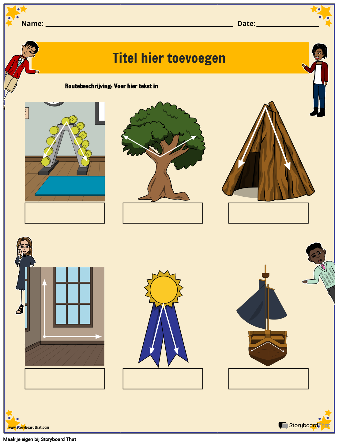 Hoeken werkblad met afbeeldingen Storyboard por nl-examples