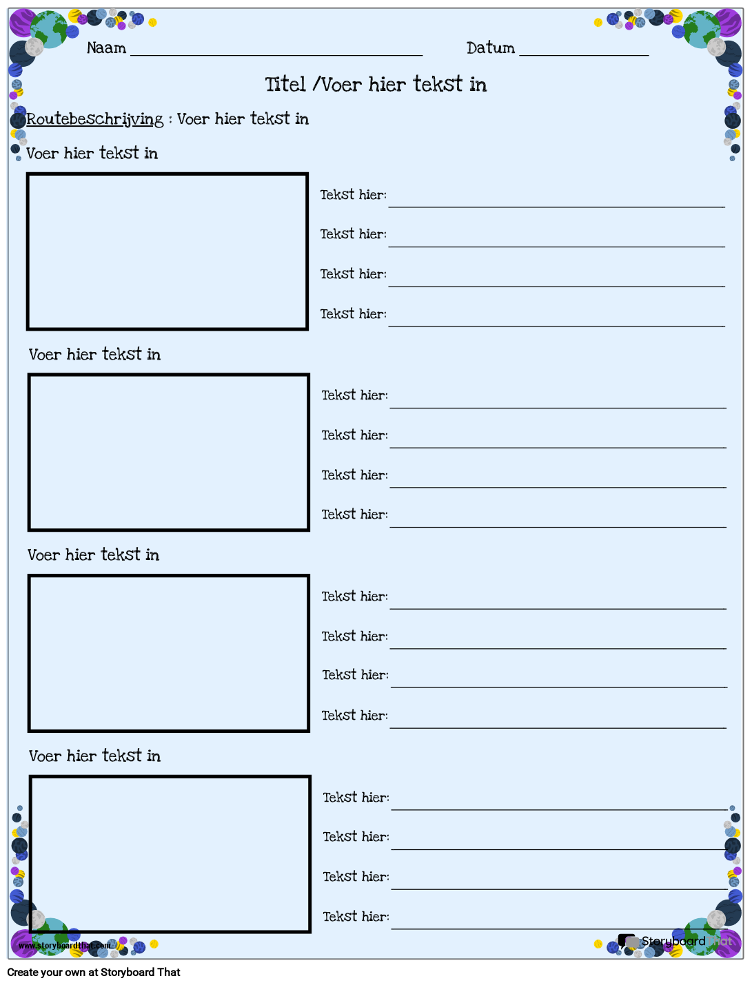 Instelling Kaarten Staand Kleur 2 Storyboard por nl-examples