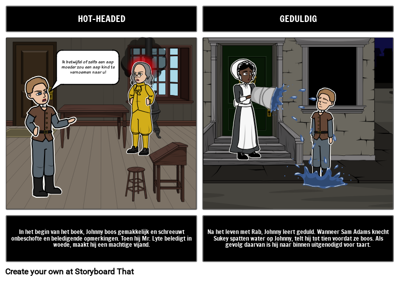 Johnny Tremain Character Change Storyboard por nl-examples