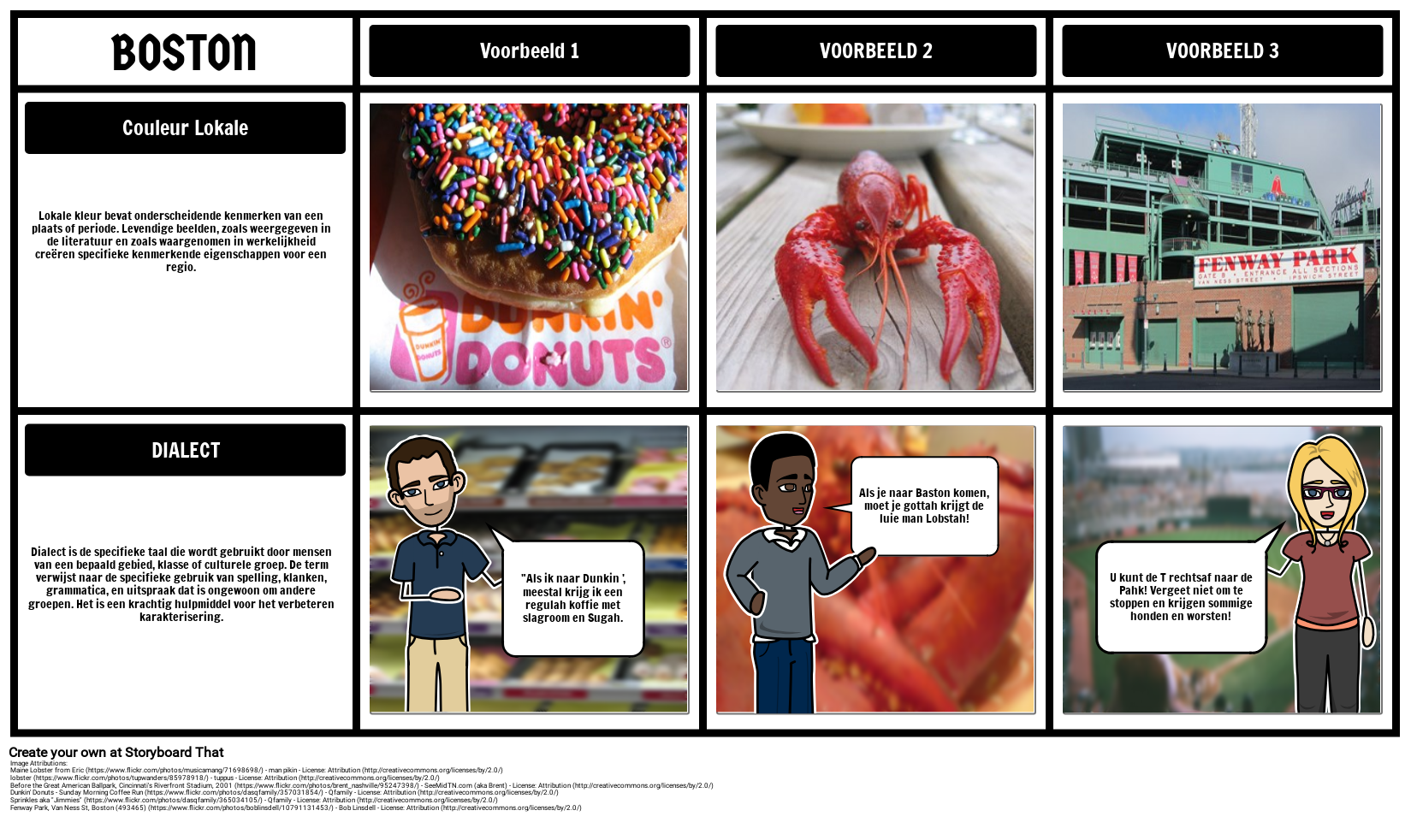 Local Color en Dialect Storyboard par nl-examples