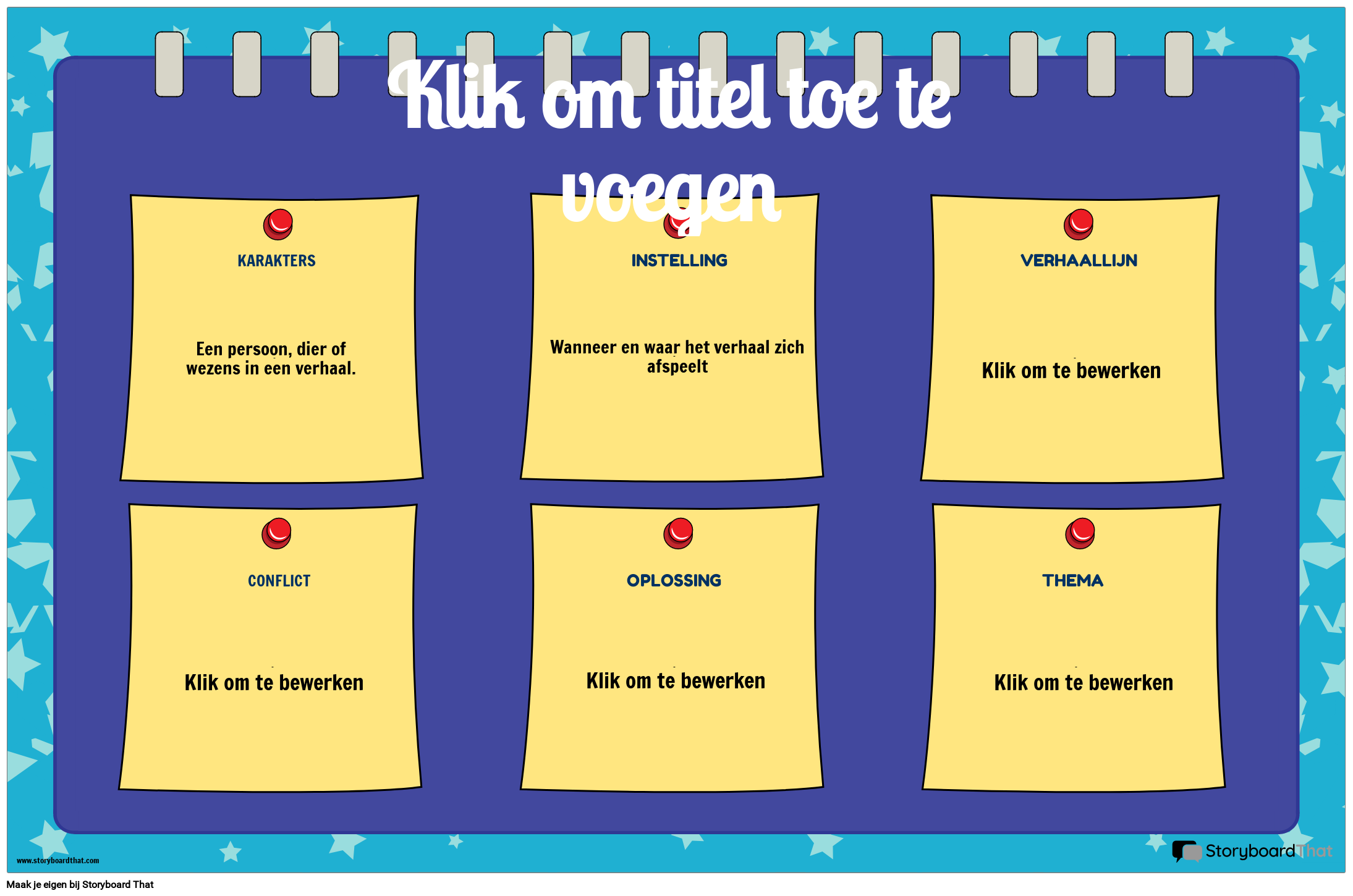 Notitieboekjethema Elementen Van De Verhaalposter