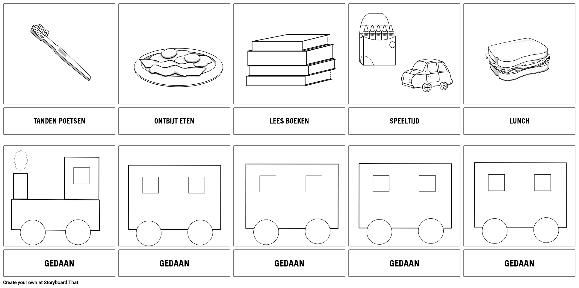 OCHTEND ROUTINE TREIN PEUTER Storyboard Door nl-examples
