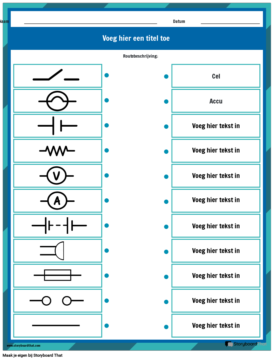 Overeenkomend Type Elektrisch Symbool-werkblad