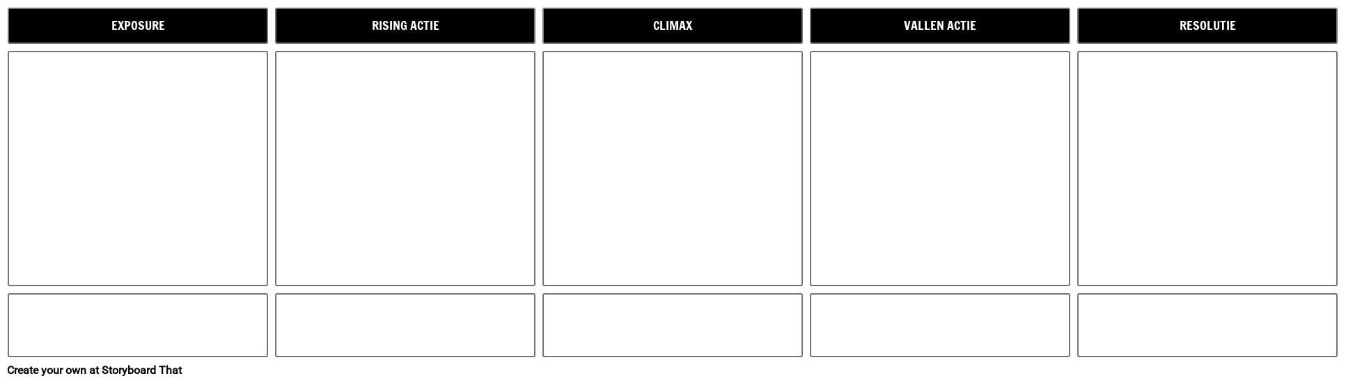 Plot Diagram Template - 5 Cells Storyboard por nl-examples