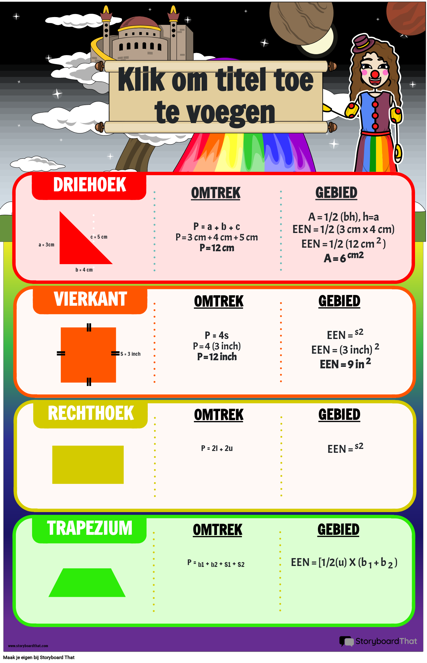 Poster Voor Gebied en Omtrek met Regenboogthema