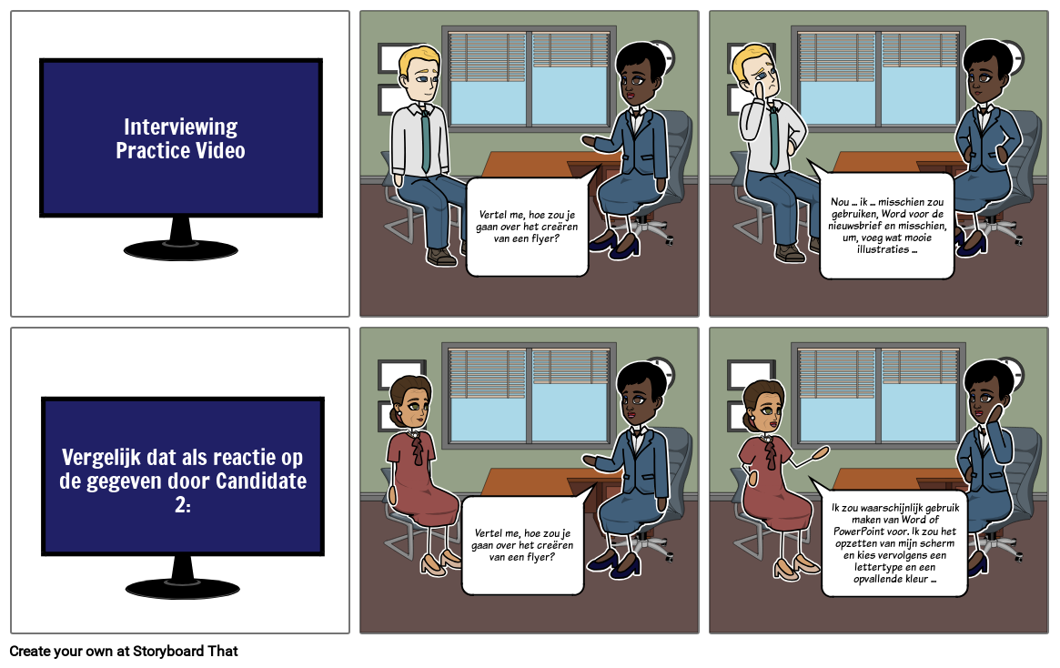 Praktijk Interview Storyboard por nl-examples