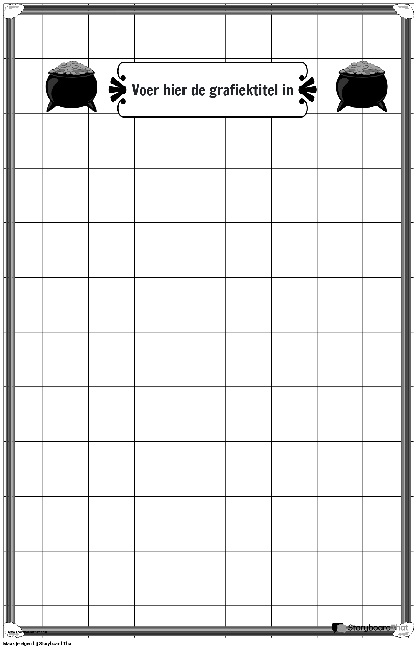Ruitjespapier poster met regenbogen Storyboard