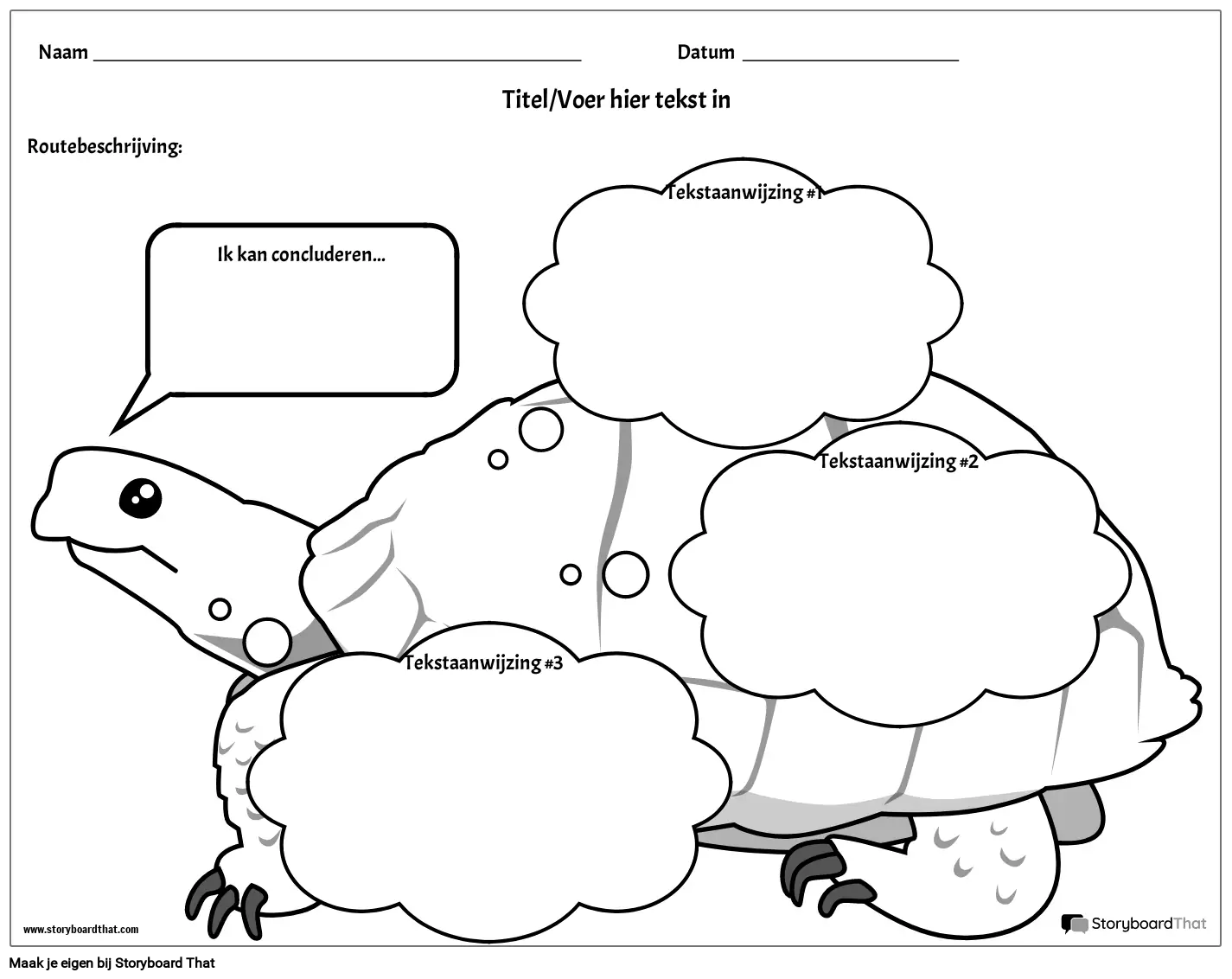 Schildpad Afleiden Storyboard por nl-examples