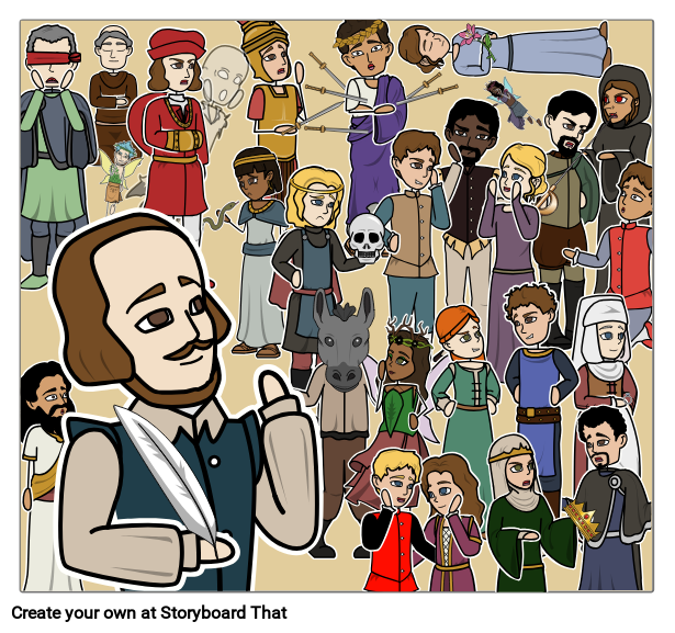 Shakespeare Heeft Veel op Zijn Gedachten Storyboard
