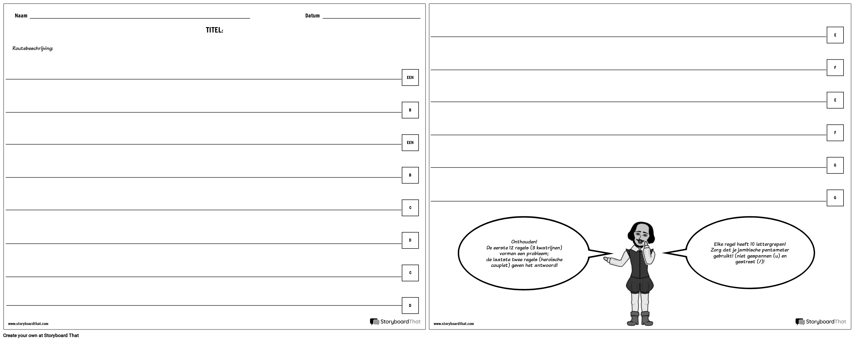 Shakespeare Sonnet Storyboard by nl-examples